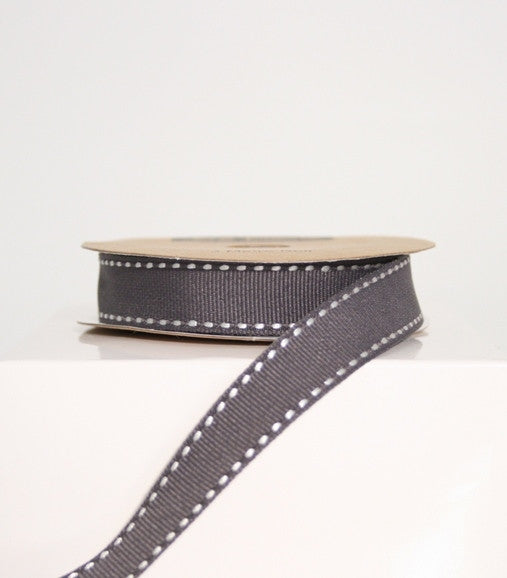 Slate Grey Stitched Ribbon – Jane Means Ltd