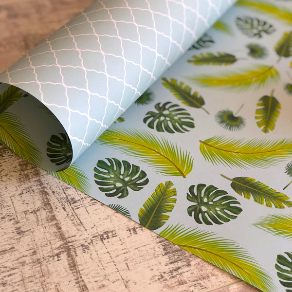 Reversible Tropical Leaves Gift Wrapping Set – Jane Means Ltd